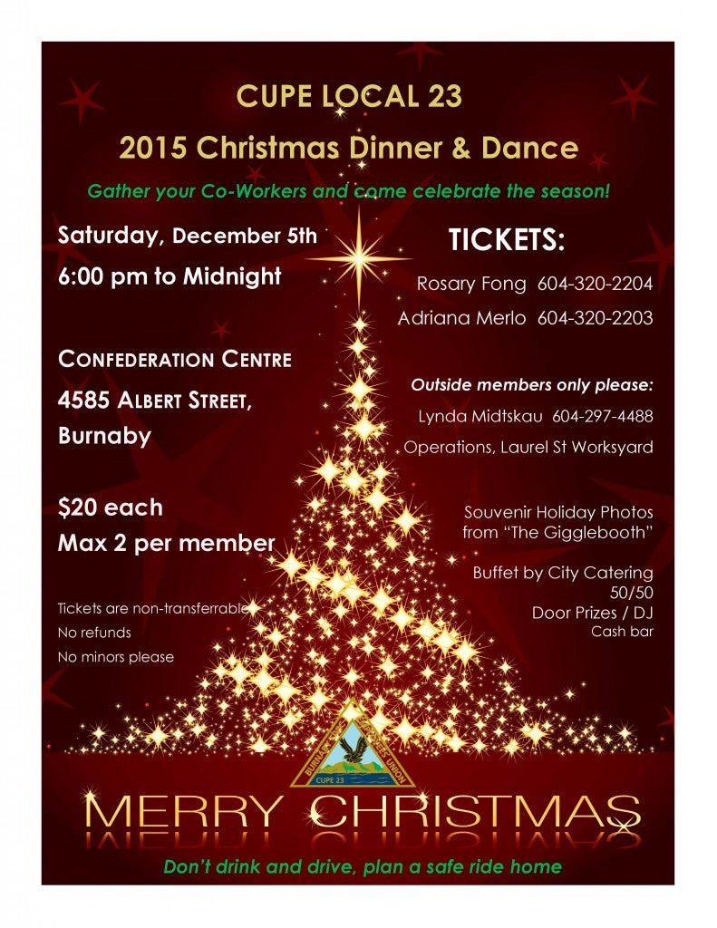 2015 Christmas Dinner & Dance – CUPE 23
