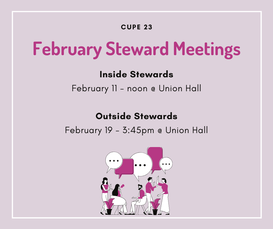 February Meetings – CUPE 23