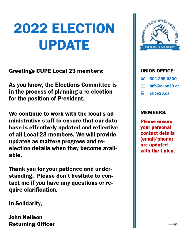 CUPE 23 – Burnaby Civic Employees Union