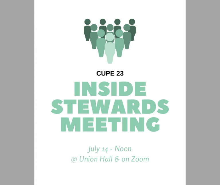 Inside Stewards’ meeting – CUPE 23
